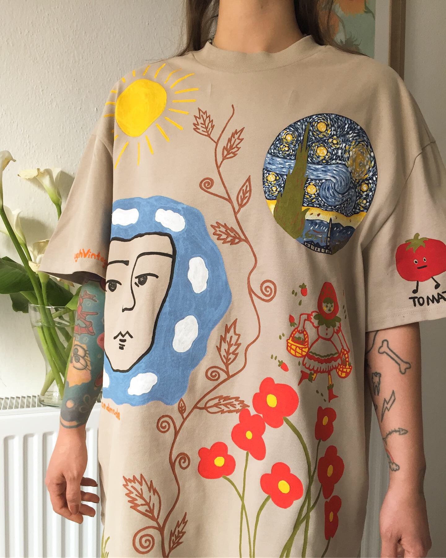 Handmade Custom Design Oversize Tshirt Vincent Van Gogh Vgoghvintage - Etsy