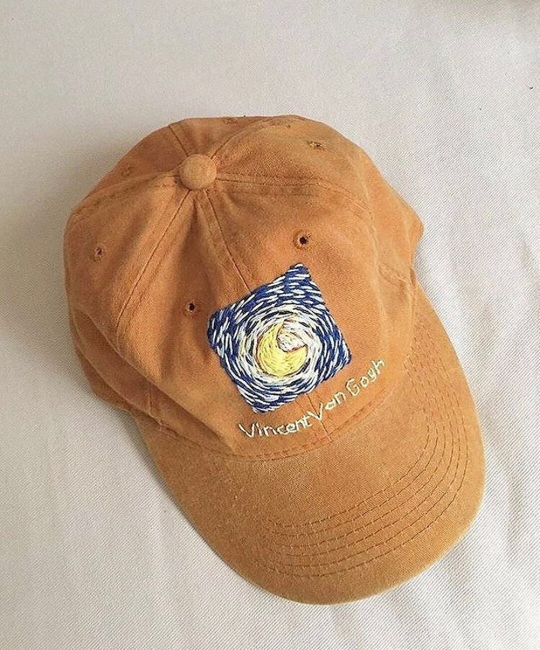 Hand Embroidered Van Gogh Cap Staryy Night Vgoghvintage - Etsy