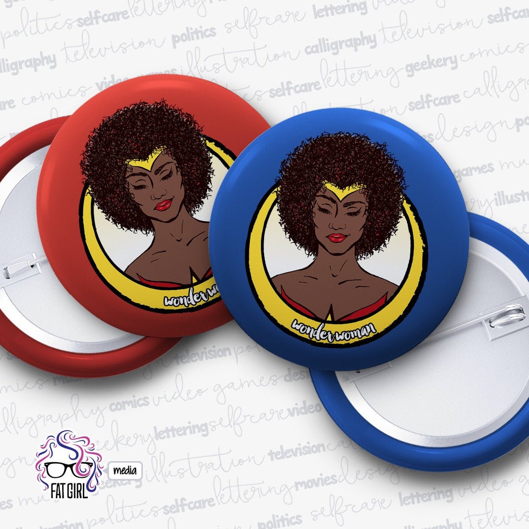 Black Wonder Woman Pins amazonian Diana Prince: 2.25in Round - Etsy