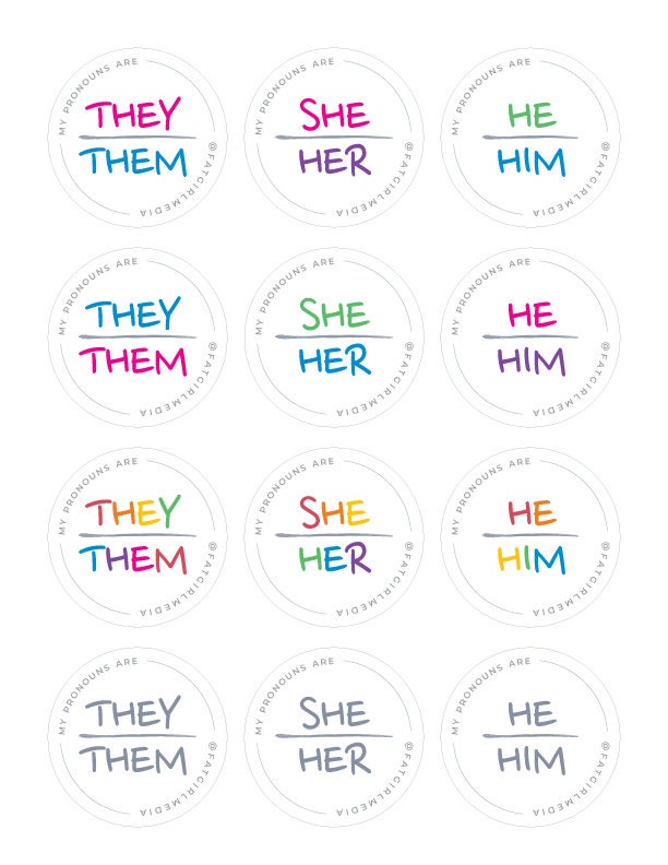 Handwriting Pronoun Buttons Customizable Pronoun Pins - Etsy