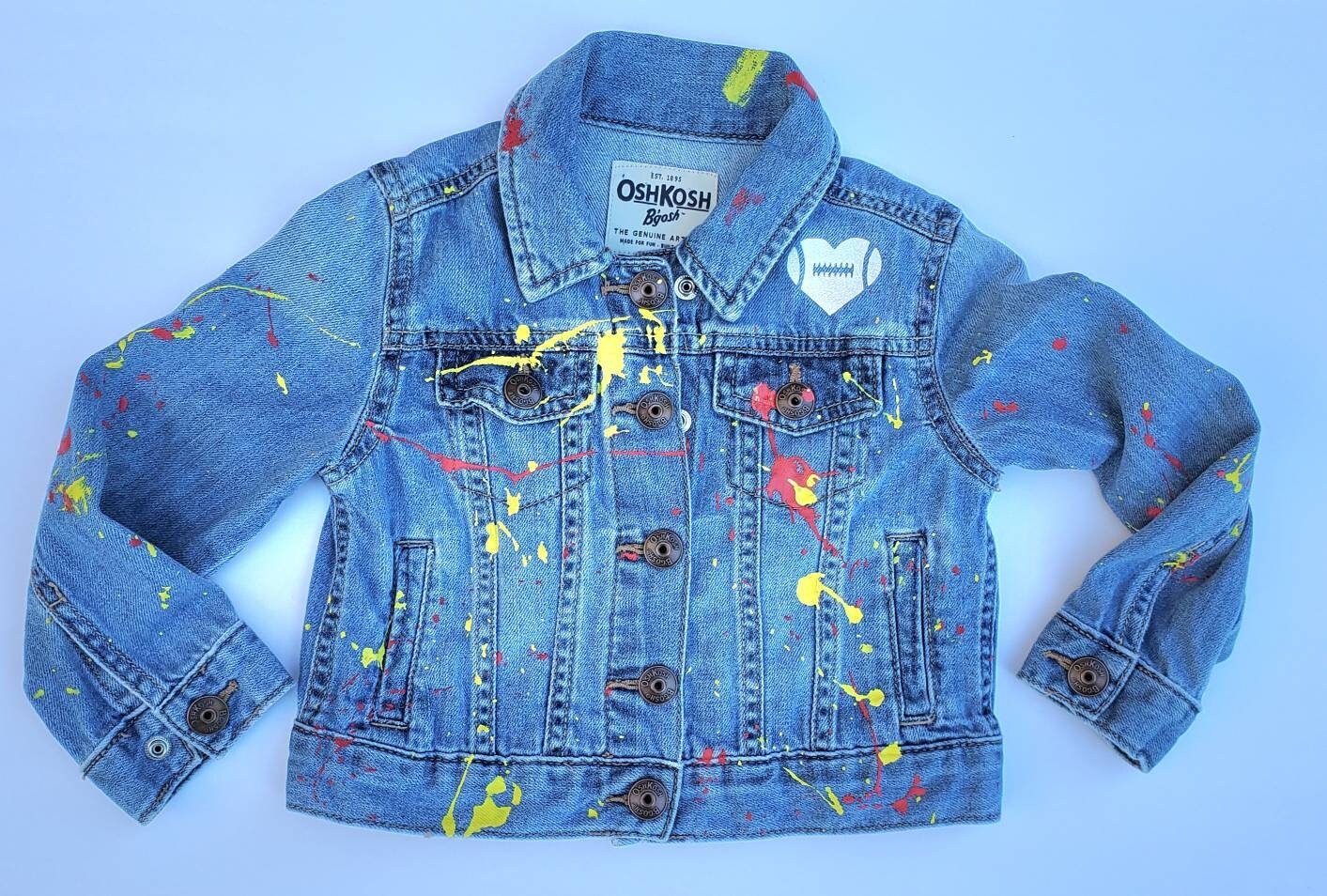 Chiefs Paint Splatter Jean Jacket - Etsy