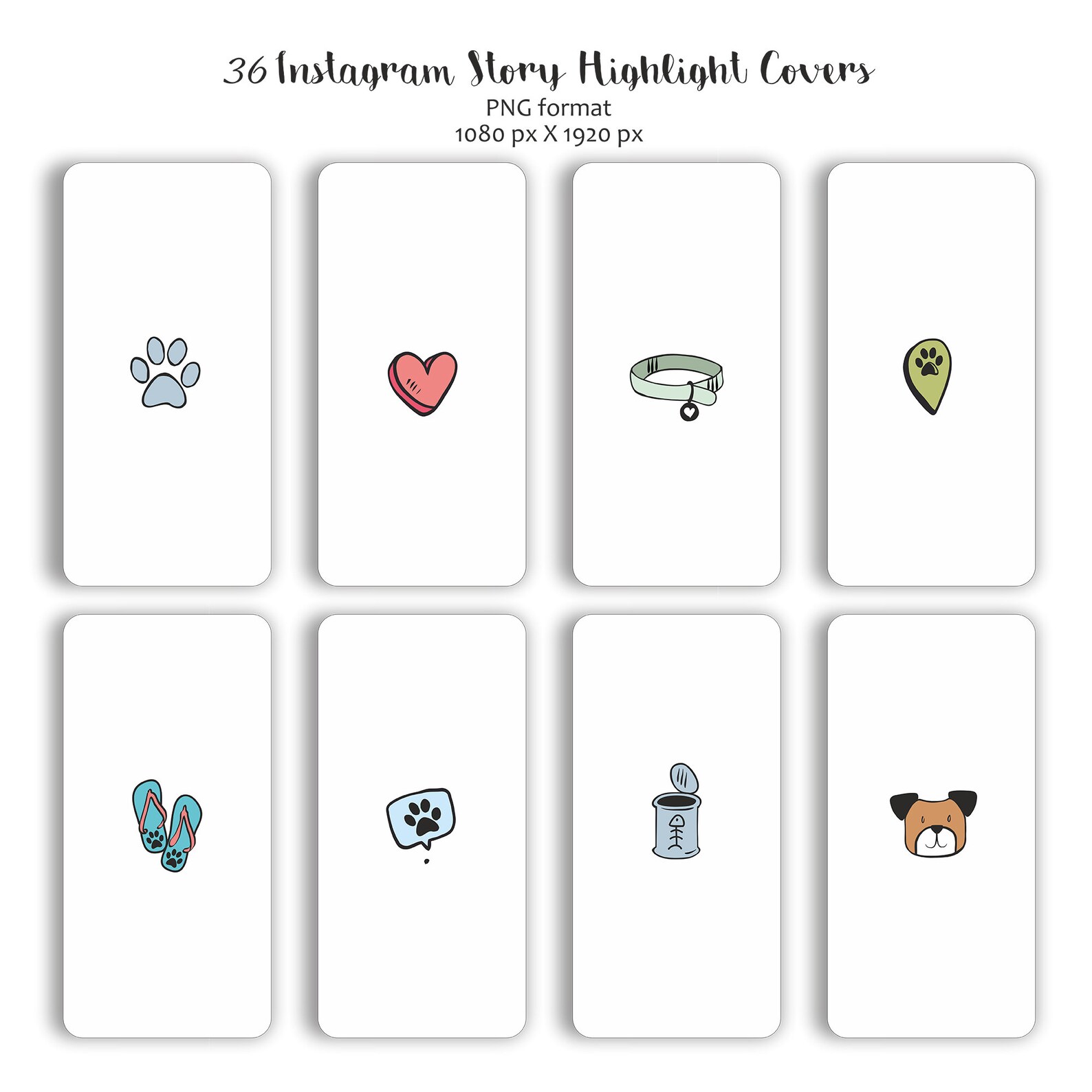 36 Set Dog Instagram Highlight Icons Unique Cartoon Dog Icons Pet ...