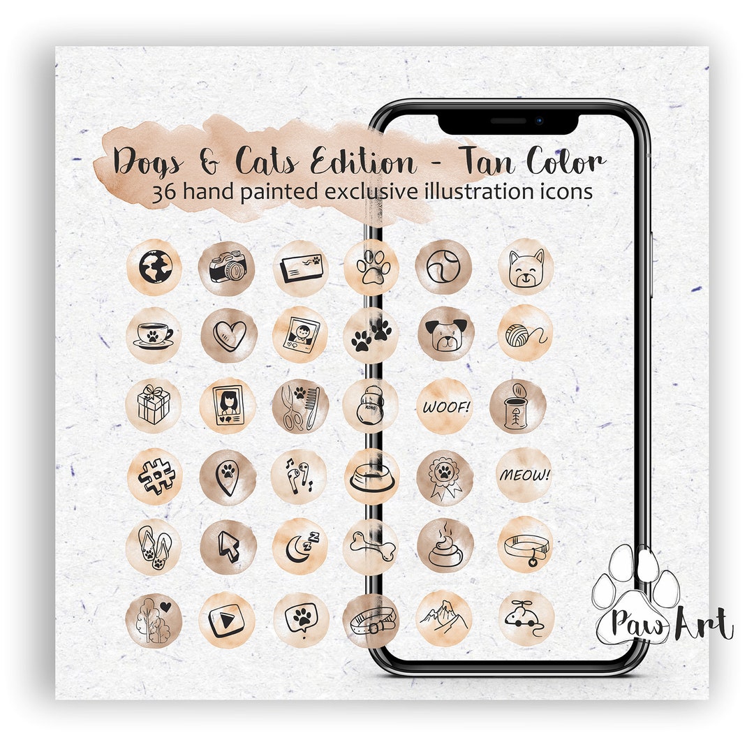 36 Set Dog Instagram Highlight Icons Unique Watercolor Dog Icons Pet ...