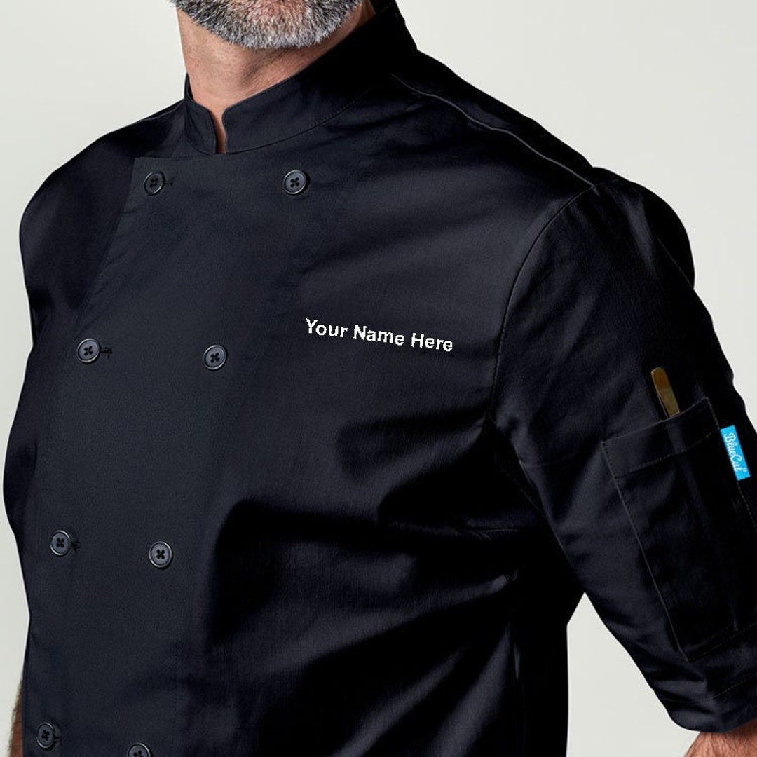 Premium Quality Custom Chef Coat Embroidered, Unisex Short Sleeve Chef ...