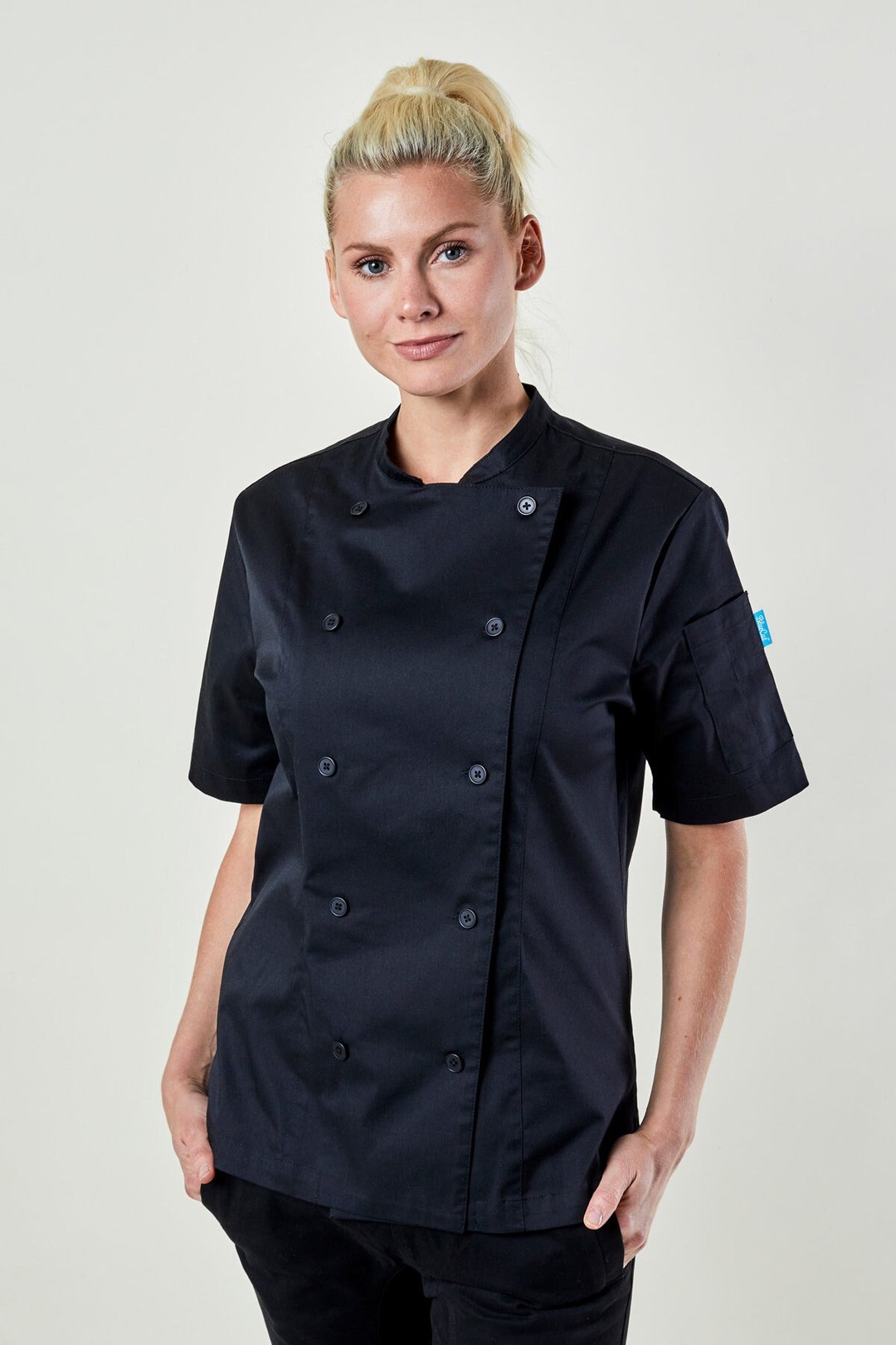Premium Quality Custom Chef Coat Embroidered, Short Sleeve Women's Chef ...