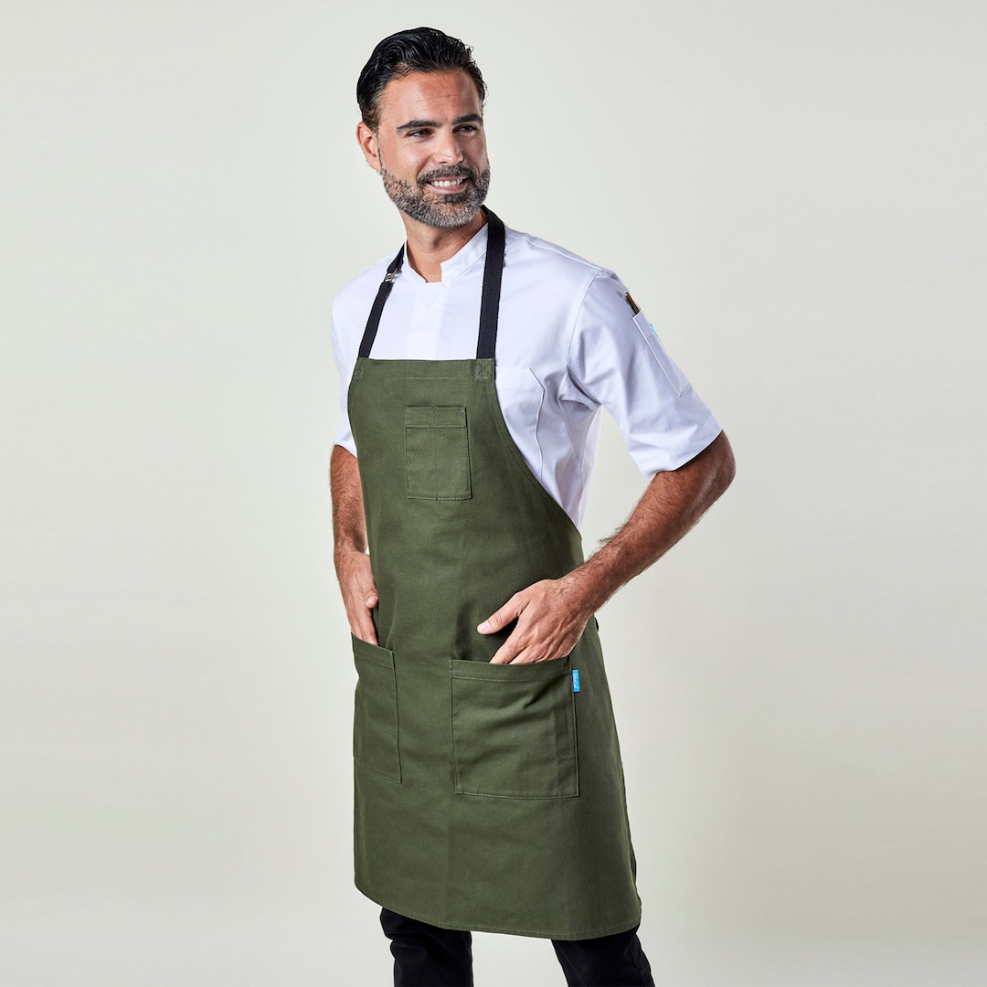 Premium Chef Apron for Man or Woman | Handcrafted | Mise Apron Olive ...