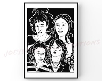 Bottoms Movie 2023 Hazel, PJ, Josie and Isabel Art Print - Etsy