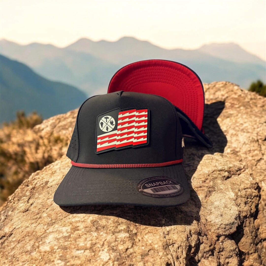 Black Hat ( Red White & Black ) Red Bottom Brim - Etsy