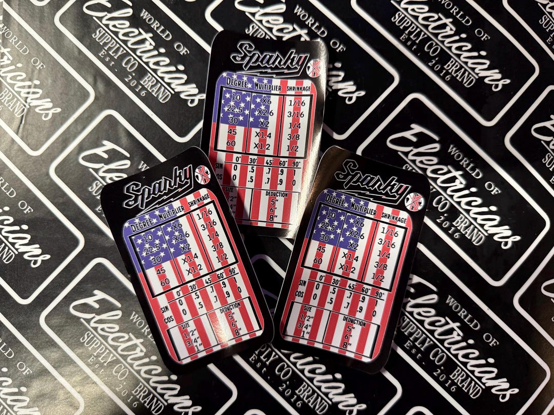 Sparky Conduit Bender Sticker Chart USA - Etsy