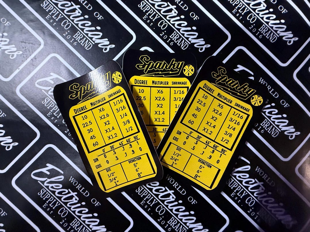 Sparky Conduit Bender Sticker Chart - Etsy