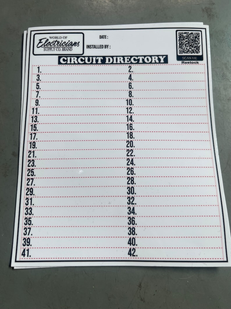 Circuit Directory ( Laminated ) (sticker) - Etsy
