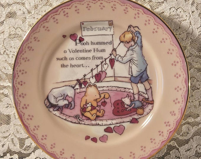 Winnie the Pooh Classic Perpetual Calendar, February Plate, Bradford ...