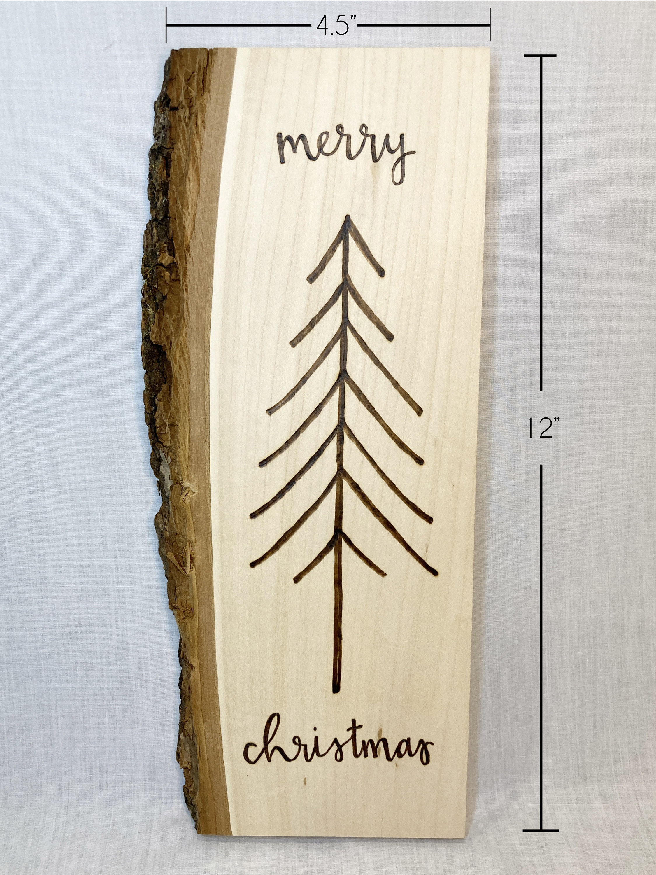Wood Burned Merry Christmas Tree Sign - Etsy