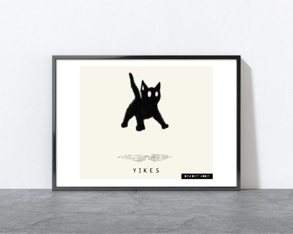 YIKES Cat Poster Illustration Print - Etsy
