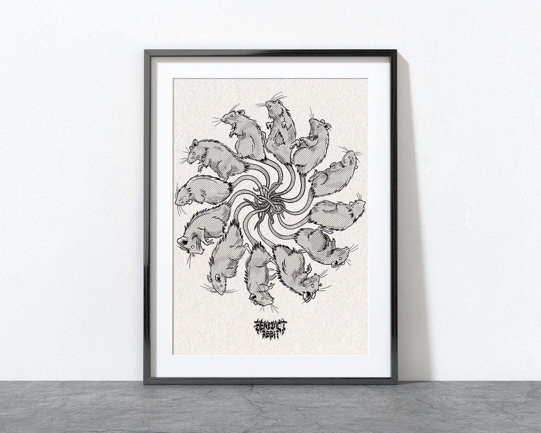 Rat King Illustration Print Poster - Etsy