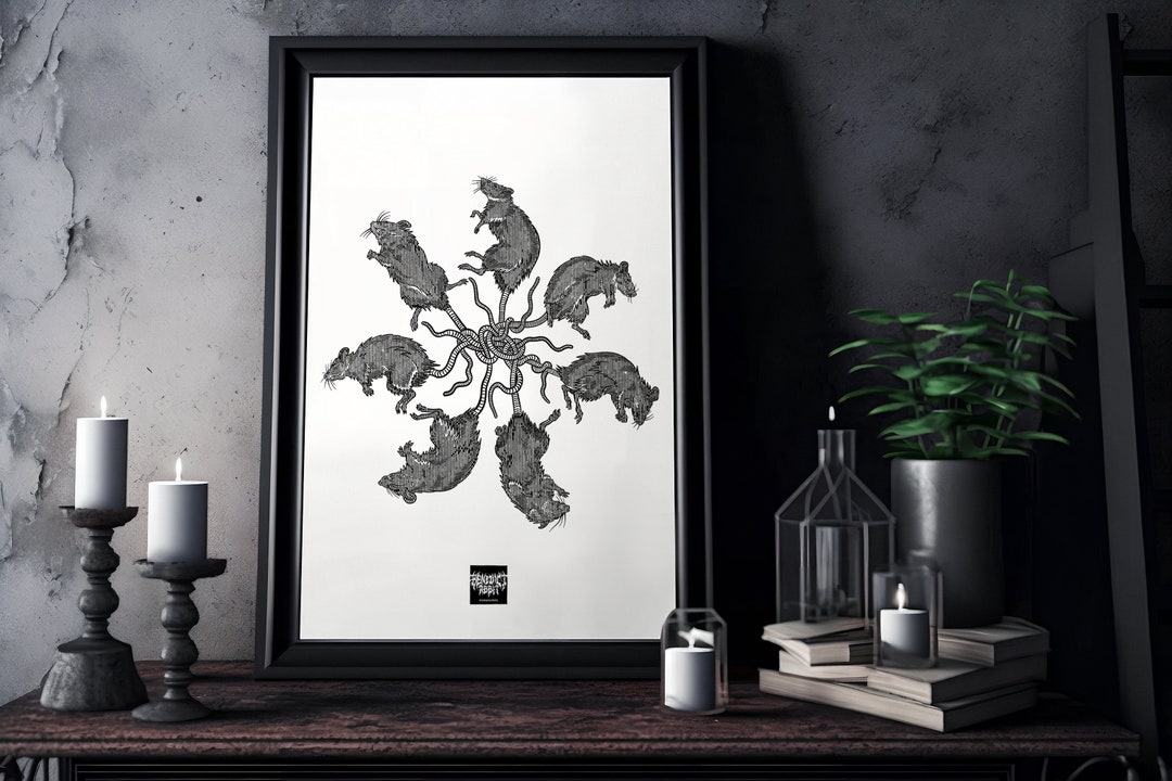 Rat King Illustration Print Poster - Etsy