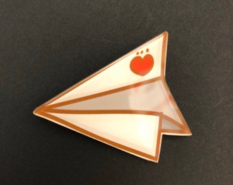 Paper Airplane Pin | Etsy