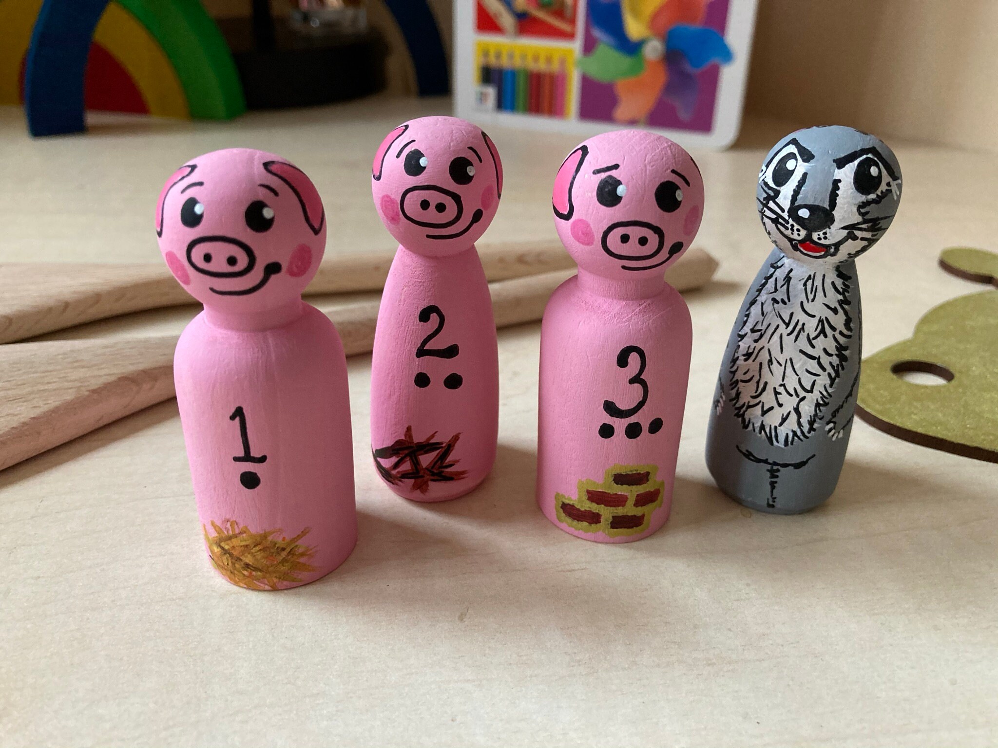 Story props for The Three Little Pigs | Etsy