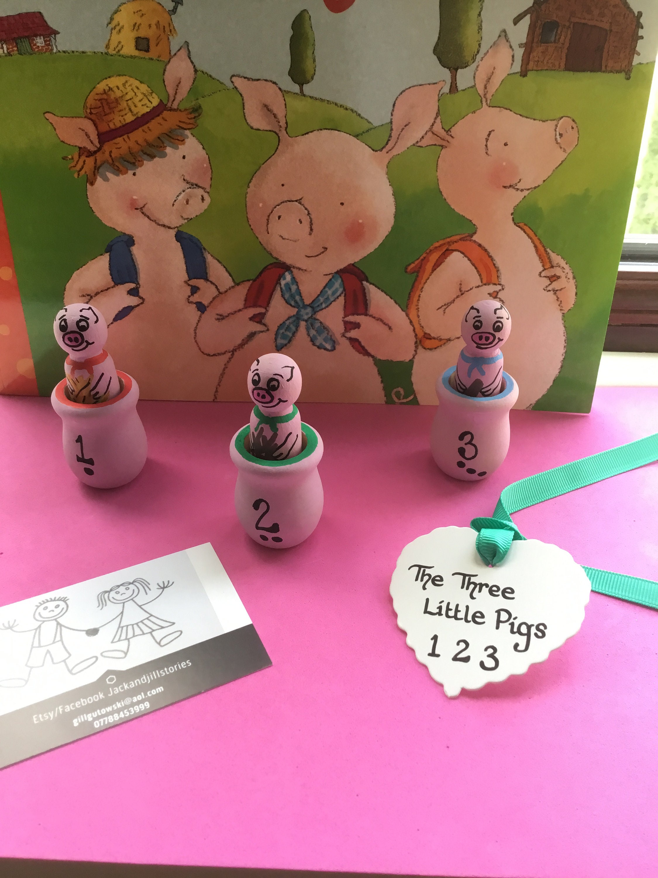 Three Little Pigs Story Props - Etsy UK