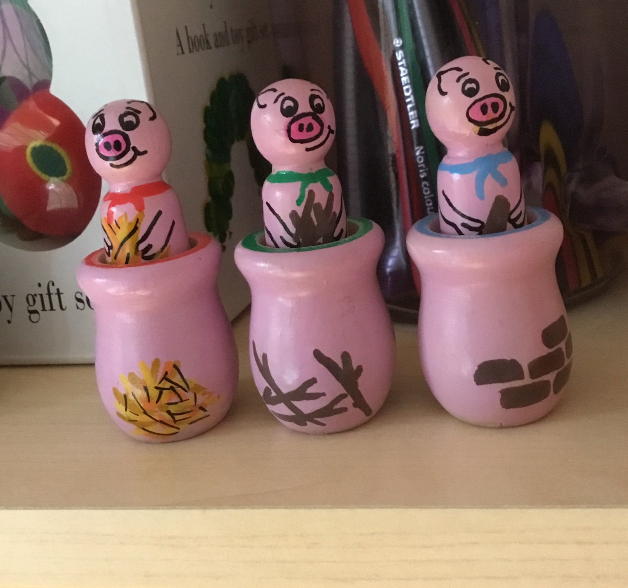 Three Little Pigs Story Props - Etsy UK