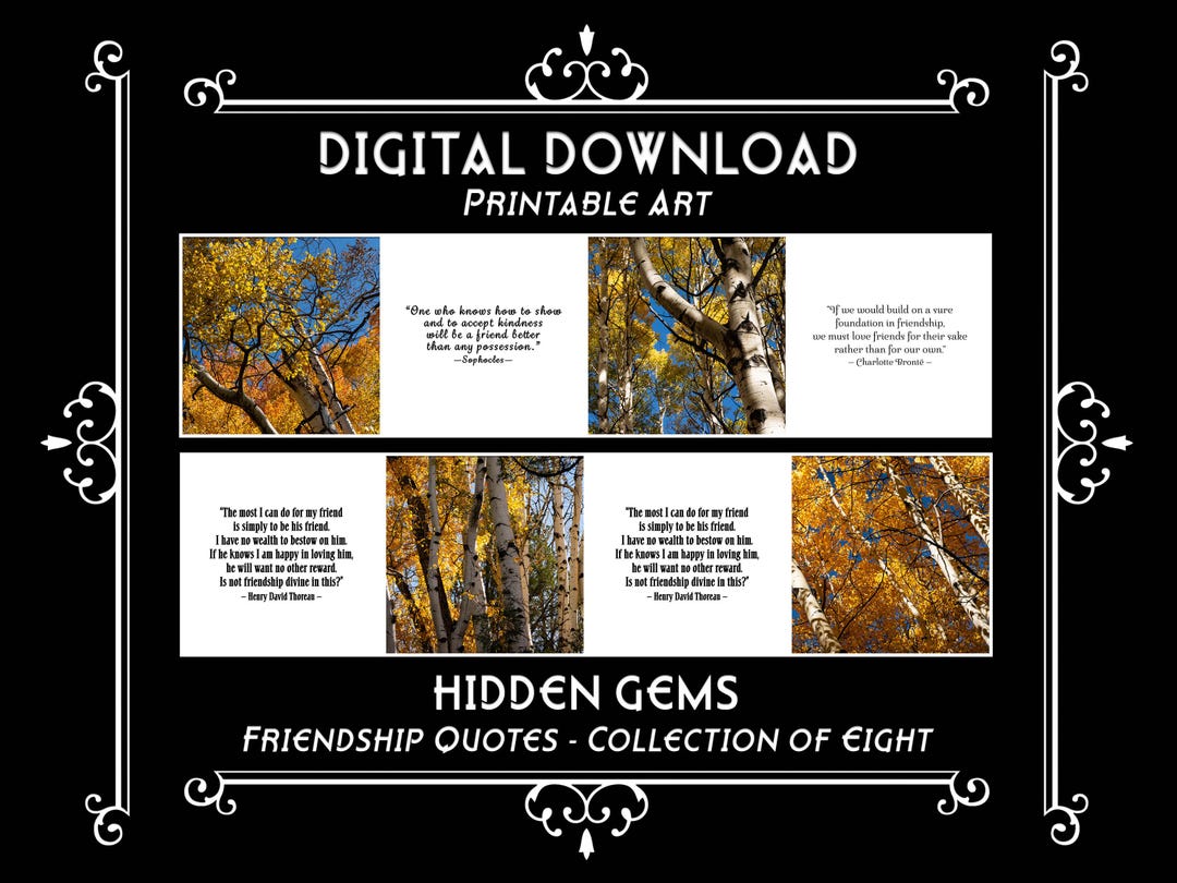 Hidden Gems | Printable Art | 8 Digital Downloads | Friendship Cards ...