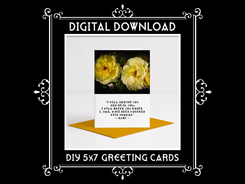 Bring You Roses | Rumi Quote | 11x14 Print | 5x7 Greeting Card ...
