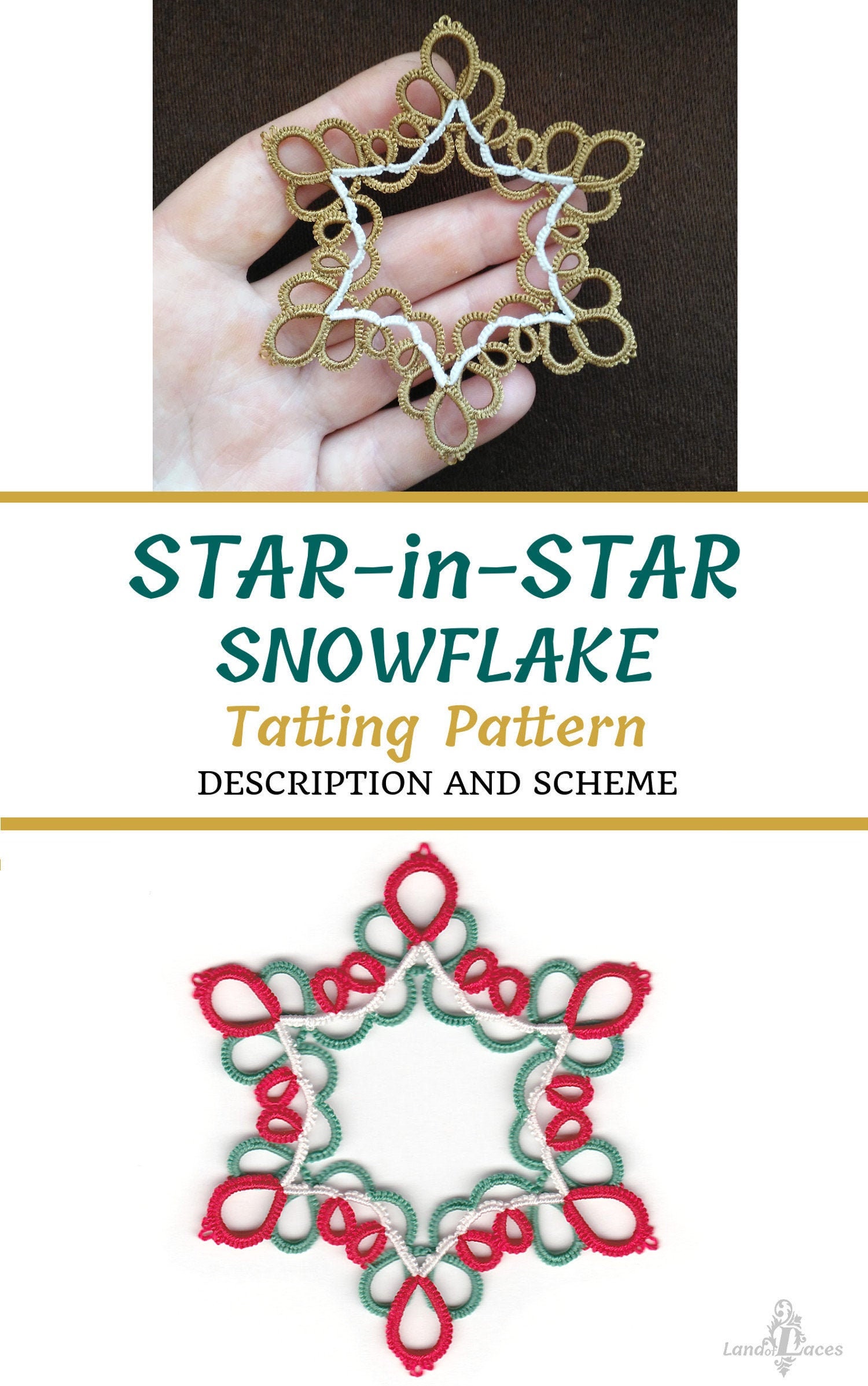 Tatting Snowflake Tatting Pattern PDF Download Visual - Etsy