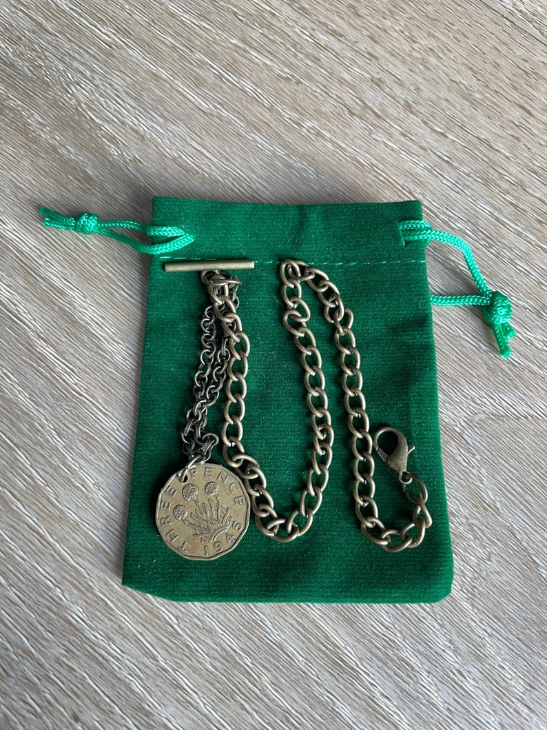 English Three Pence Pocket Watch Chain - Etsy