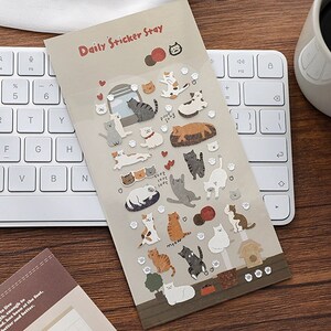 BONITO Korean Cute Emoji Dog Cat Stickers | Kawaii Animal Planner ...