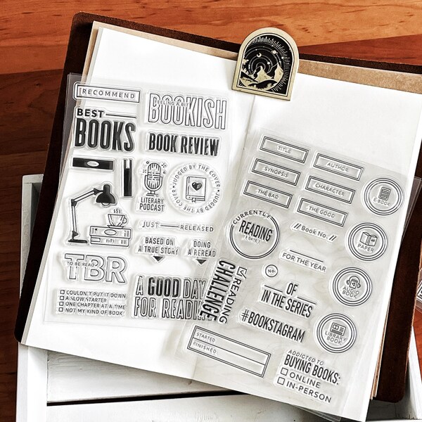 Book Review Stamp - Etsy