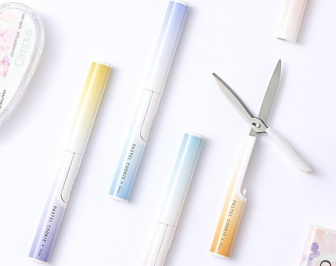 Kokuyo Pastel Cookie Foldable Scissor Portable Compact Scissor School ...