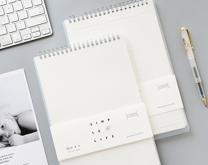 Minimalist Clear Spiral Notebook Bullet Journal Sketchbook 2019-2020 ...