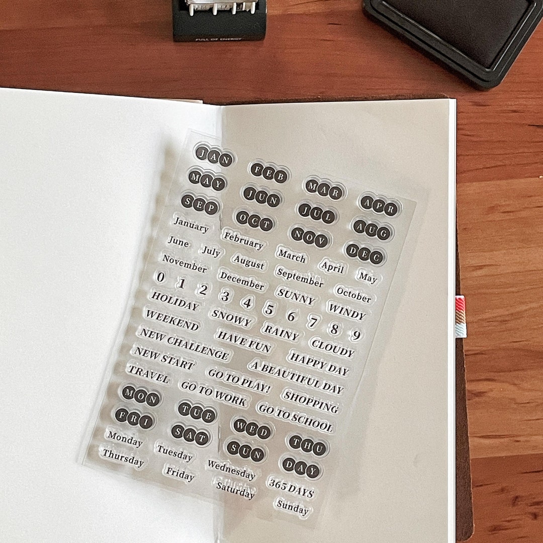 Month Calendar Clear Stamp | Monthly Plan Week Day Date Transparent ...
