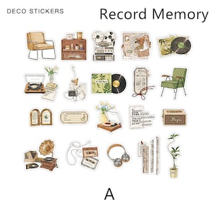 40pcs Retro Sticker Pack / Record Stickers / Coffe Stickers / Planner ...