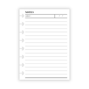 Printable Lined Notes Planner Inserts | Half Letter Size | Template ...