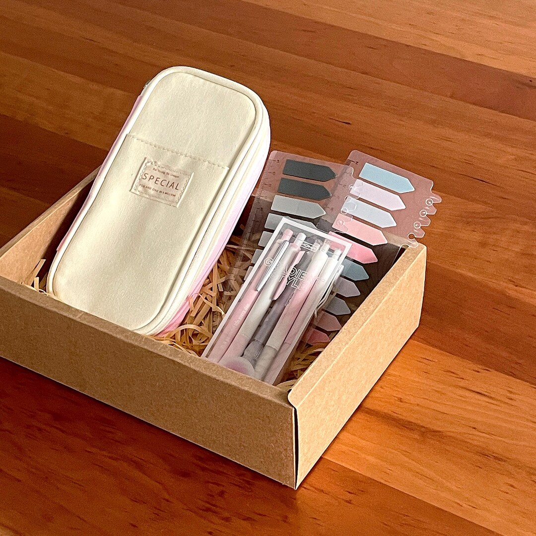 Back to School Pink Stationery Bundle for Girl | Pencil Case Pen Set ...