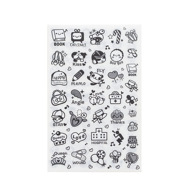 6 Sheets Cute Little Icon Sticker Pack / Kawaii Stickers / - Etsy