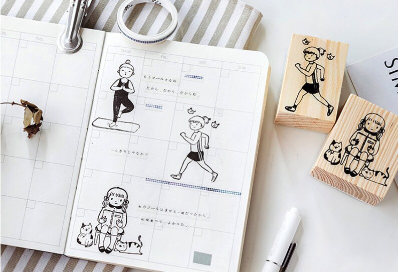 Drawing Rubber Stamp Wooden Stamp Set Scrapbooking Stamp - Etsy