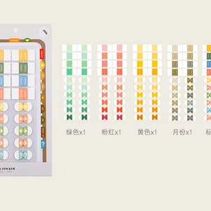 6 Sheets Index Stickers Planner Sticker Pack Calendar Sticker Bujo ...