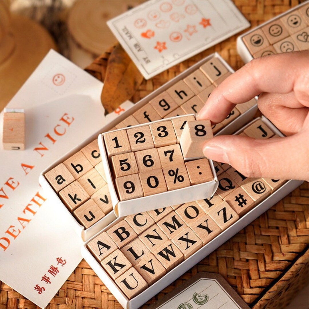Letter Number Stamp Set | Wooden Stamp Set | Scrapbooking | | Junk ...