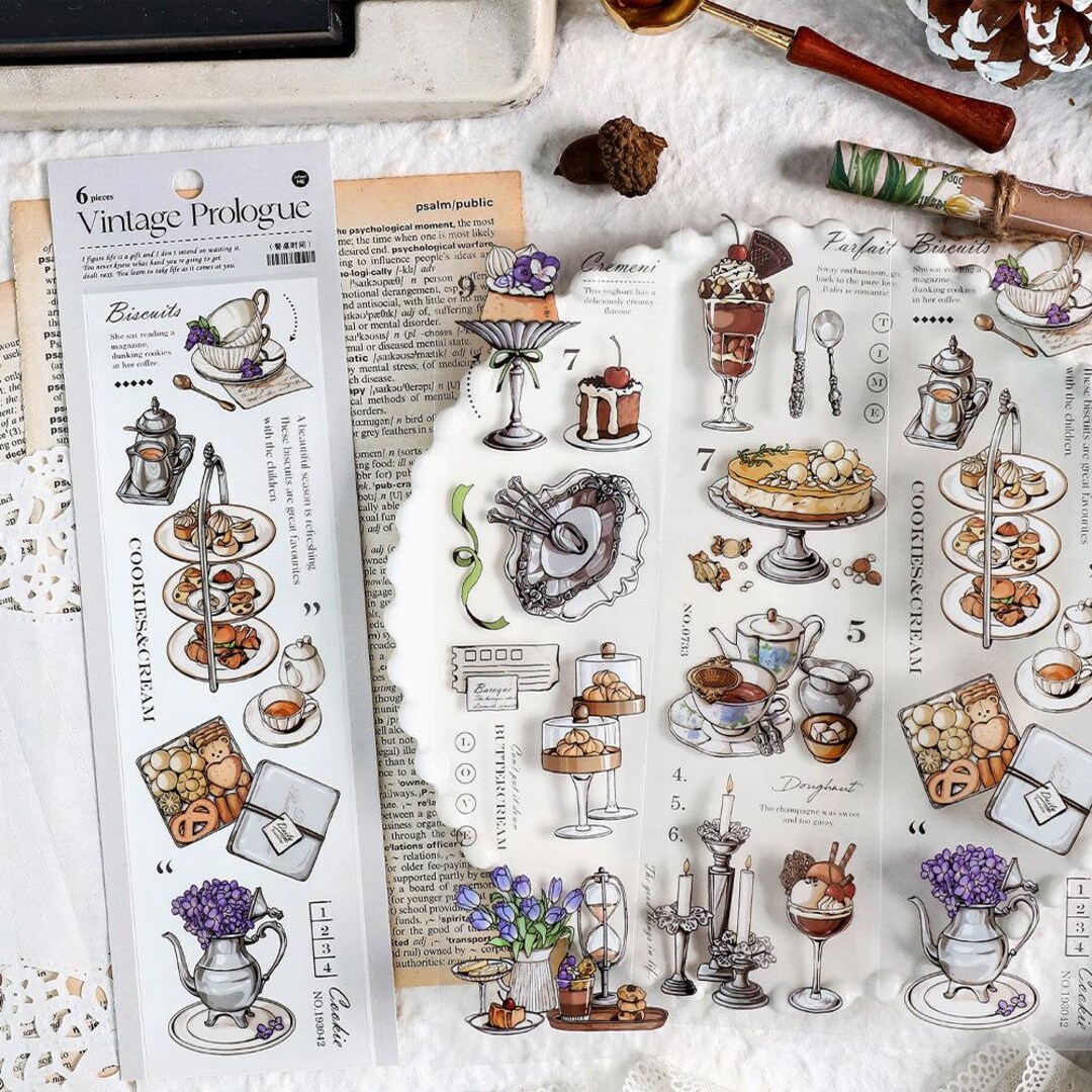 Life Aesthetics Retro Sticker Pack｜tea Tailoring Home Stickers｜planner ...