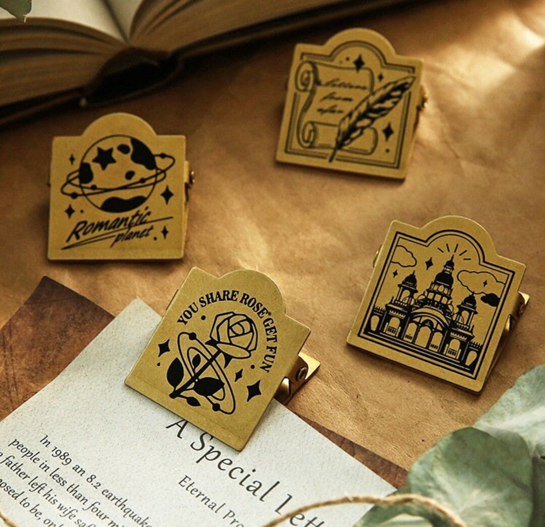 Retro Brass Metal Clips | Strong Paper Clip | Traveler's Notebook TN ...