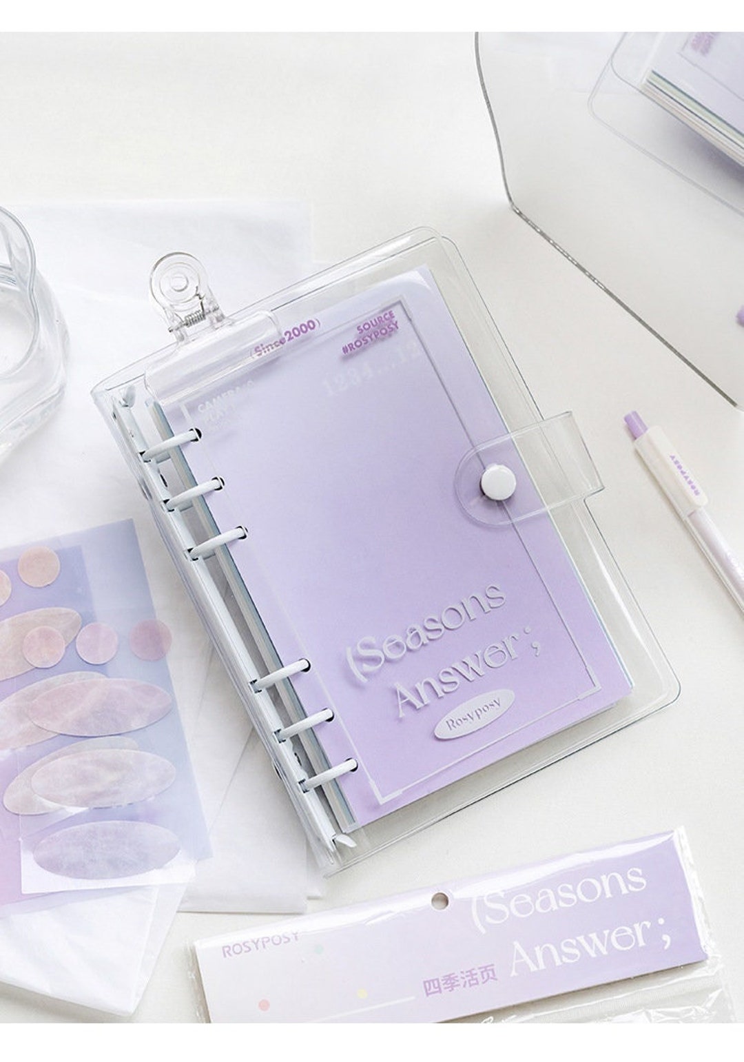 2024 Four Seasons Transparent Cover Planner | PVC Clear Binder ...