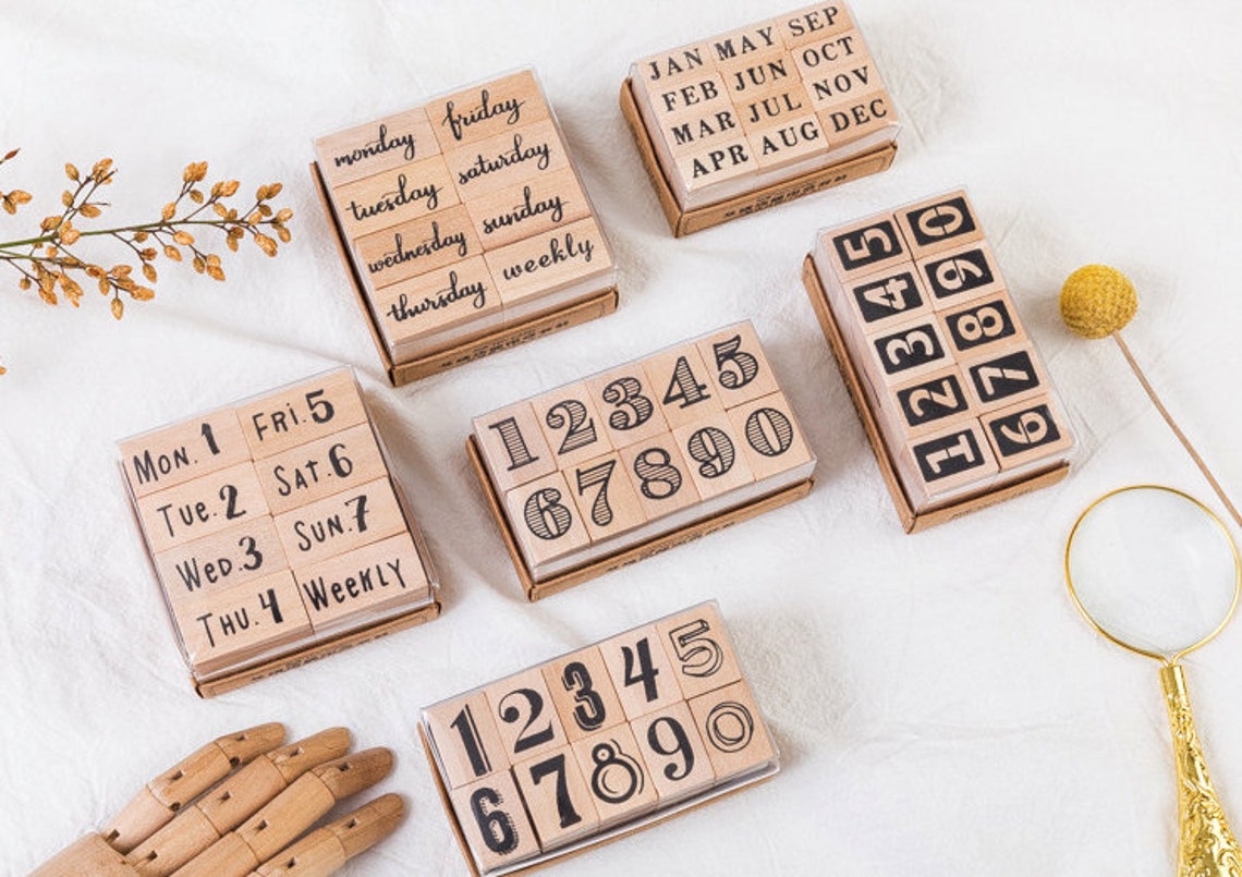 Week Rubber Stamp Wooden Stamp Set Scrapbooking Stamp | Etsy