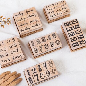 Week Rubber Stamp Wooden Stamp Set Scrapbooking Stamp Planner Stamp ...