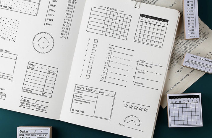 Daily Plan Rubber Stamp Wooden Stamp Set Scrapbooking - Etsy Australia