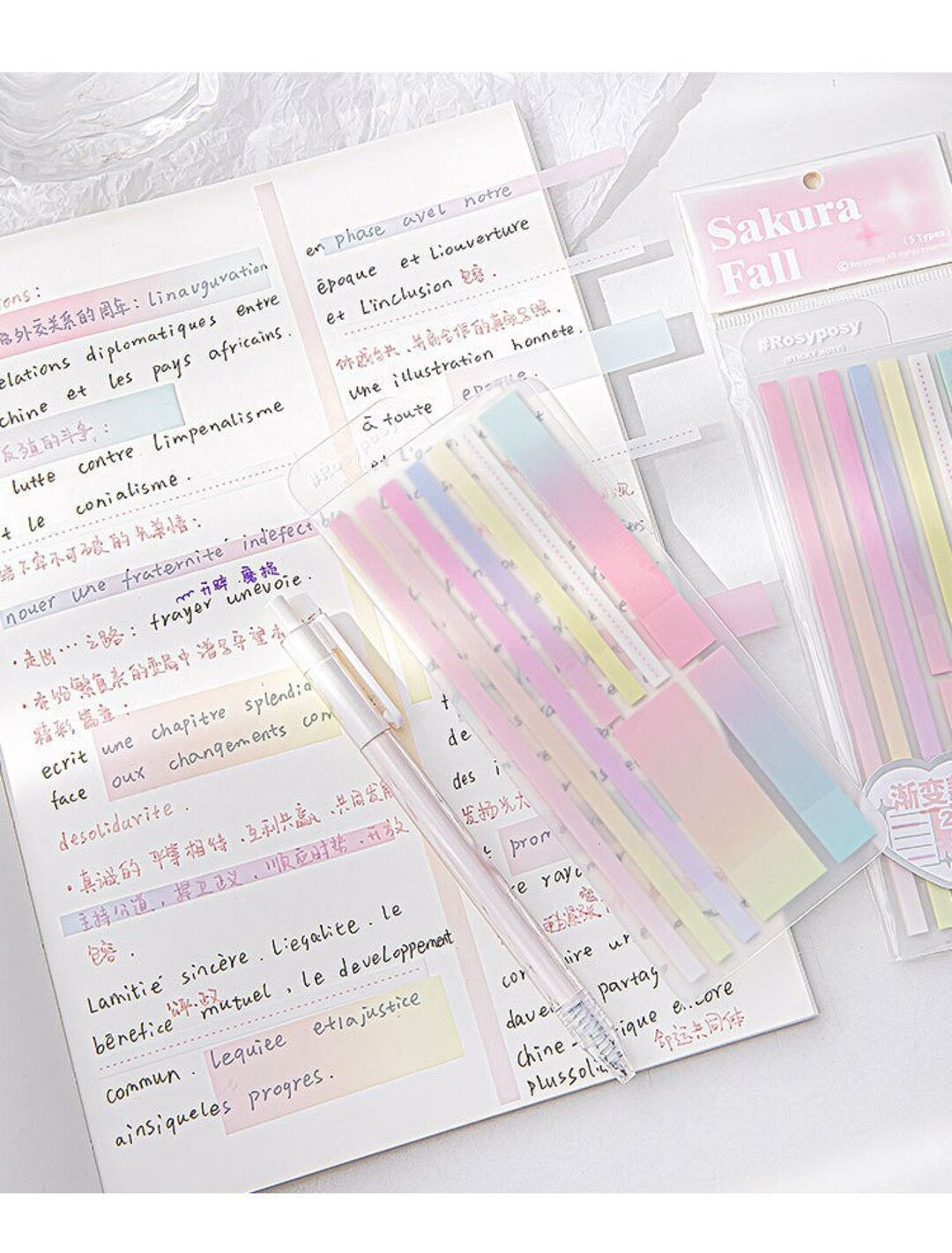 225pcs Slim Translucent Sticky Note Tabs Book Tabs Page - Etsy