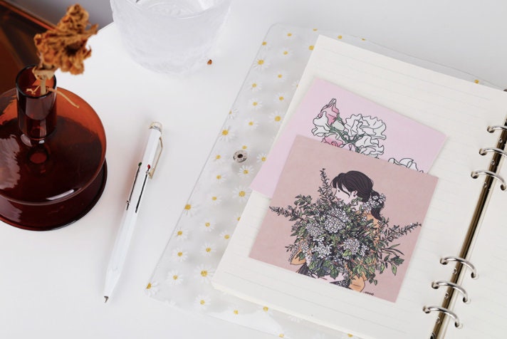 Daisy Transparent Planner Cover PVC Binder Personal | Etsy