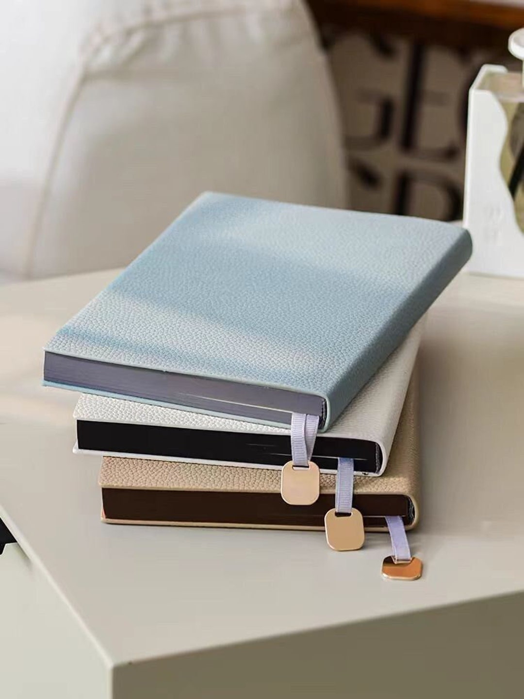 A5 Soft Pebbled Leather Notebook | Minimalist Planner Journal | A5 ...