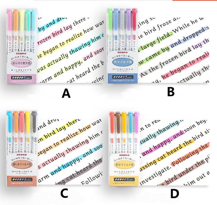Zebra Mildliner Marker Pens Set Double-sided Highlighter - Etsy